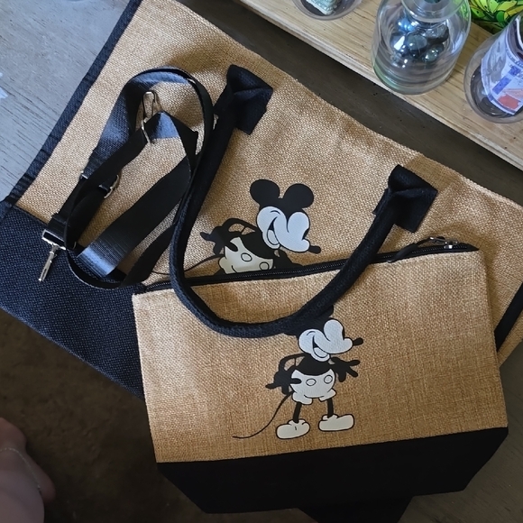 Disney | Bags | Free With 5 Purchasedisney Black And Tan Mickey Mouse ...